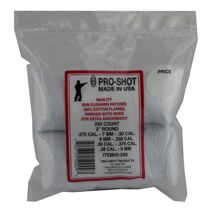 Pro-Shot Products Patches 2" Patch .270-.38Cal 250/Pack | Prepper Gun Shop