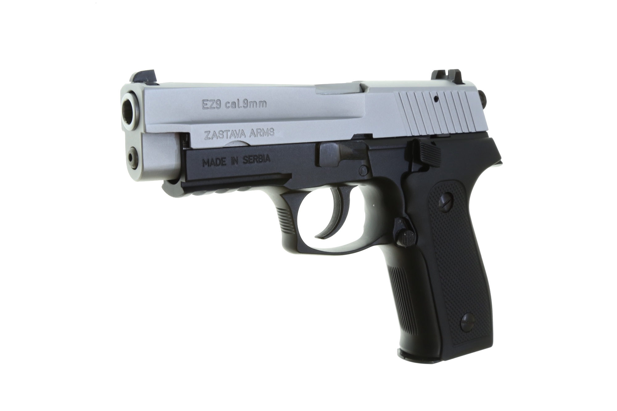 Zastava EZ9 9mm Pistol Matte Chrome Slide 4.25" Barrel 15rd