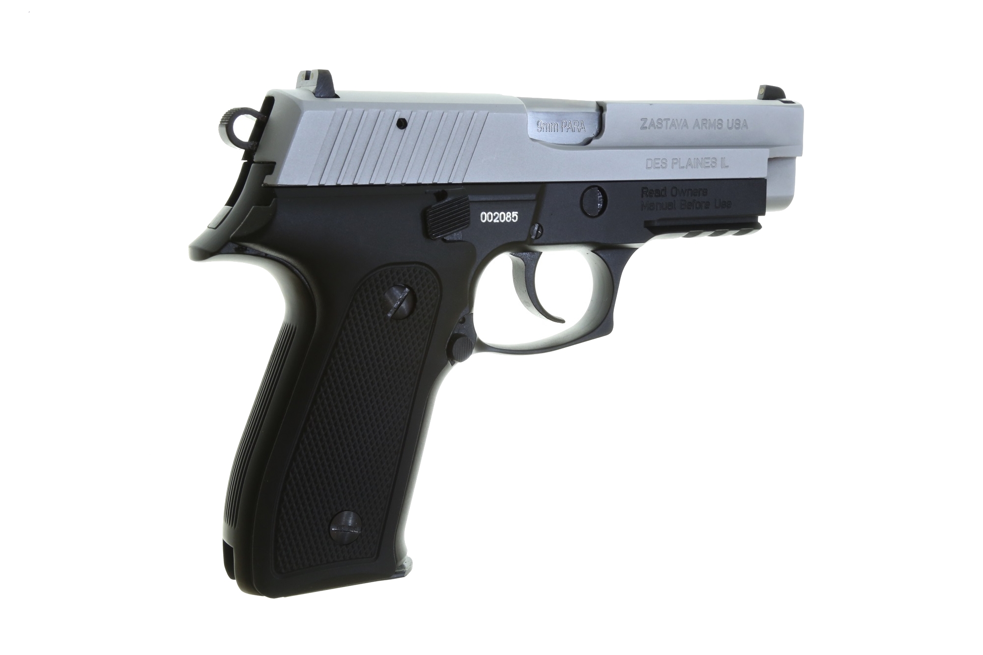 Zastava EZ9 9mm Pistol Matte Chrome Slide 4.25" Barrel 15rd