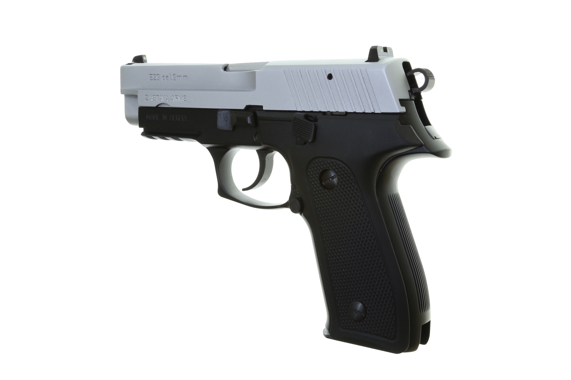 Zastava EZ9 9mm Pistol Matte Chrome Slide 4.25" Barrel 15rd